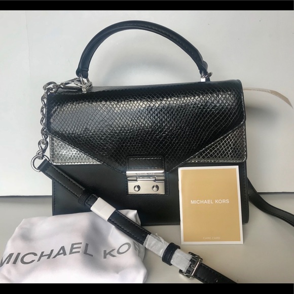 Michael Kors | Bags | Michael Kors Sloan Leather Snake Embossed Satchel ...